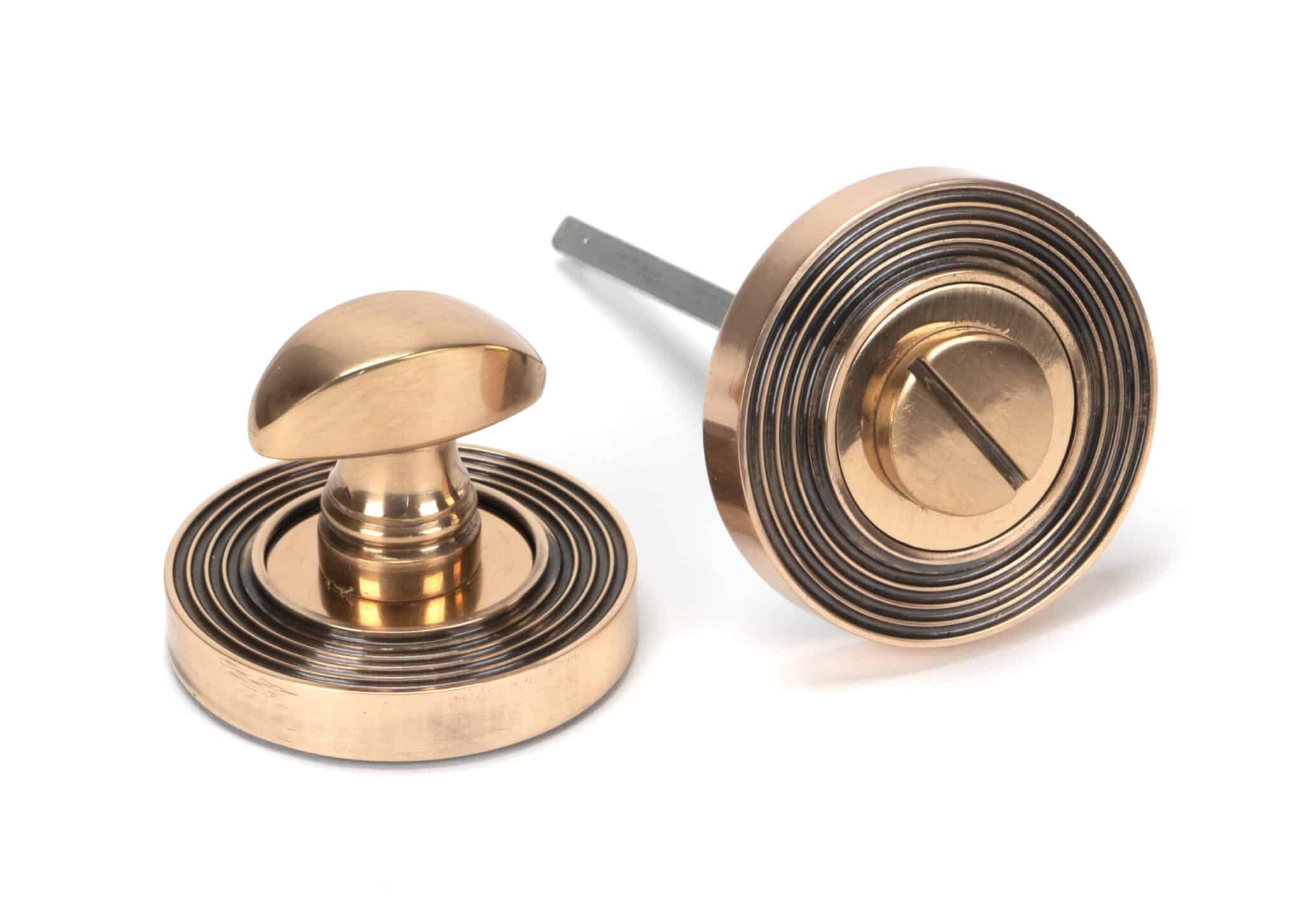 Polished Bronze Round Thumbturn Set (Beehive) |Handles At Heart