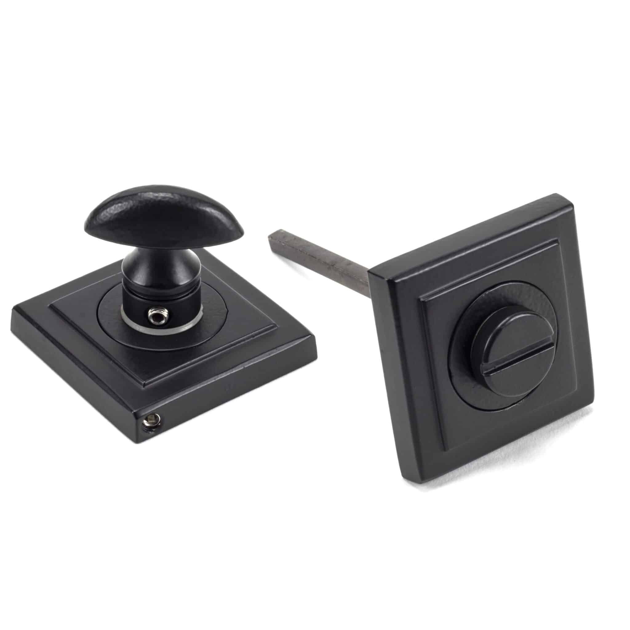 Matt Black Round Thumbturn Set (Square) |Handles At Heart