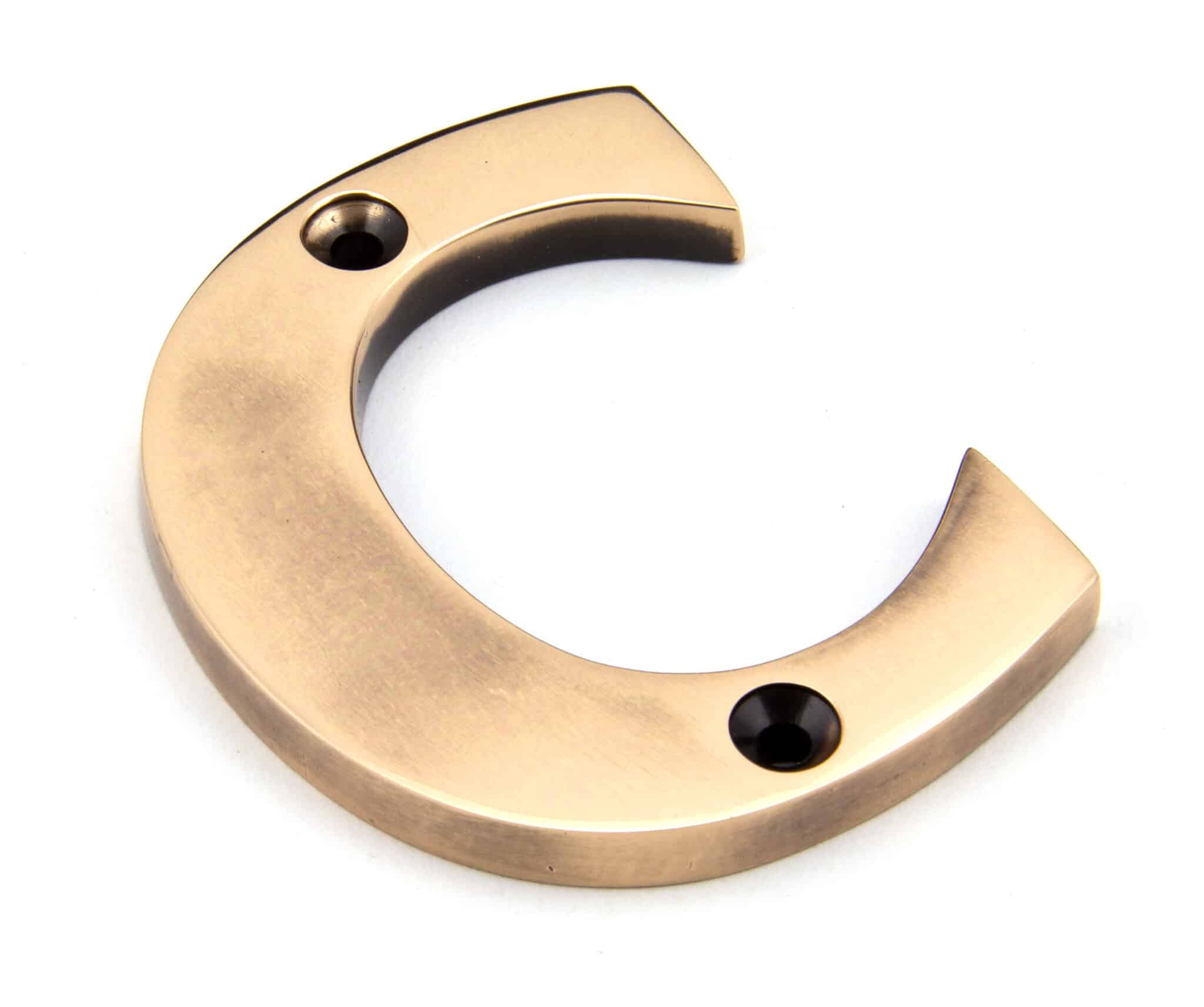 Polished Bronze Letter C |Handles At Heart