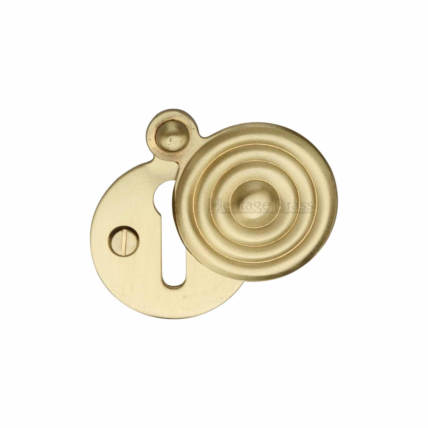 Heritage Brass Covered Keyhole Reeded Satin Brass finish |Handles At Heart