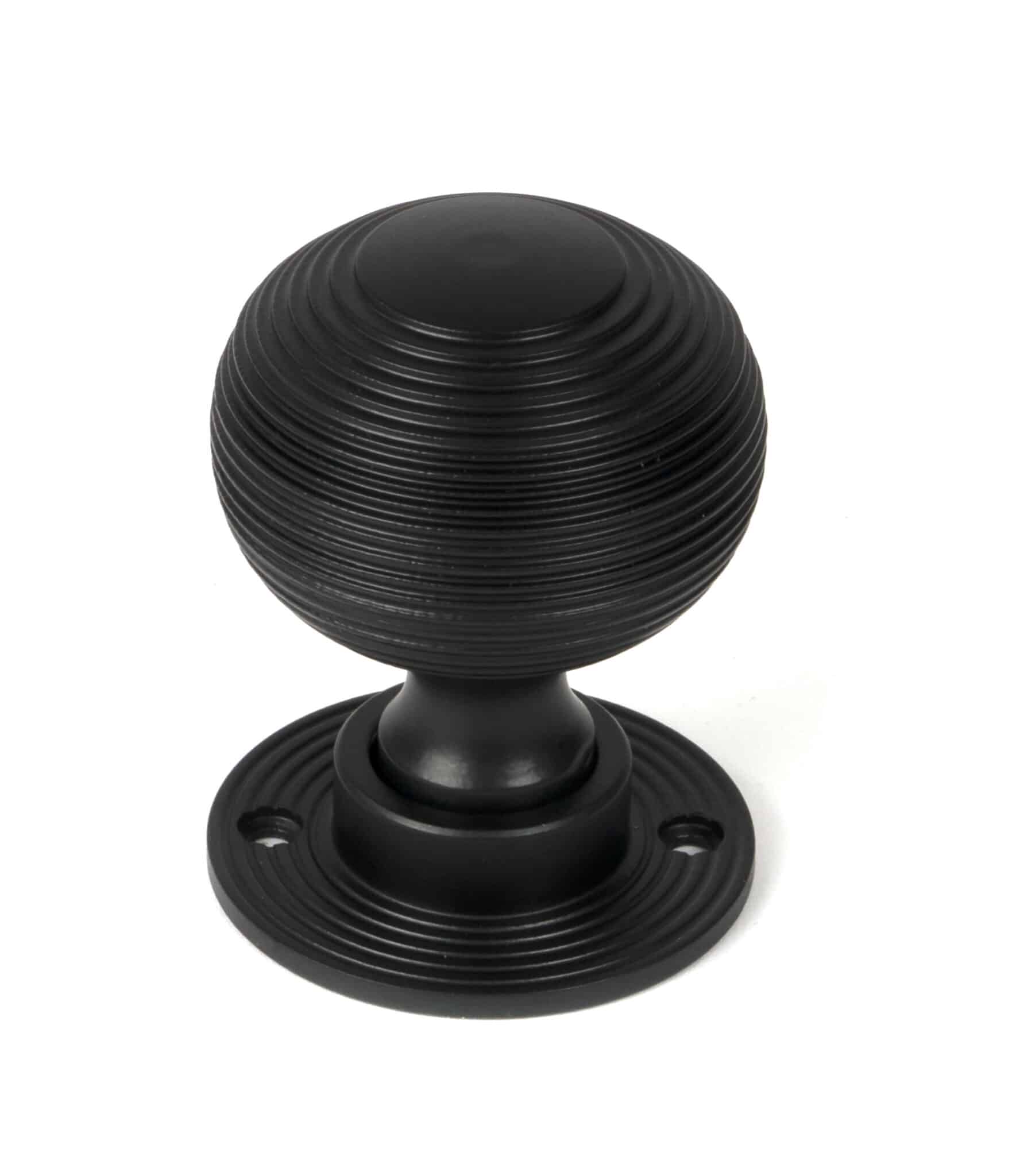 Matt Black Heavy Beehive Mortice/Rim Knob Set | Handles at Heart