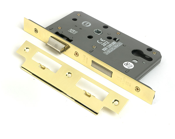 Polished Brass Euro Din Sash Lock - 60mm Backset/72mm Centre | Handles ...